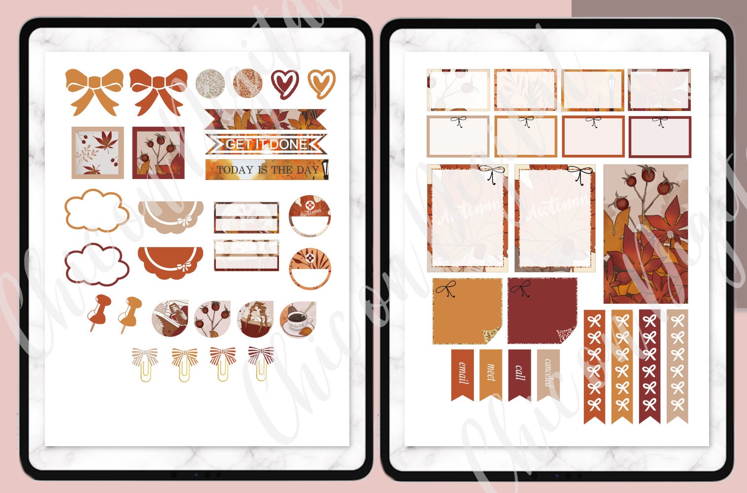 AUTUMN GOODNOTES STICKERS Maple Leaves Digital Stickers Fall - Etsy