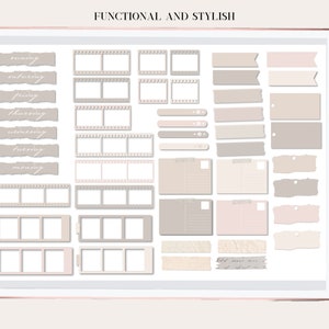 Moodboard DIGITAL STICKERS, Aesthetic Digital Stickers, Neutral ...