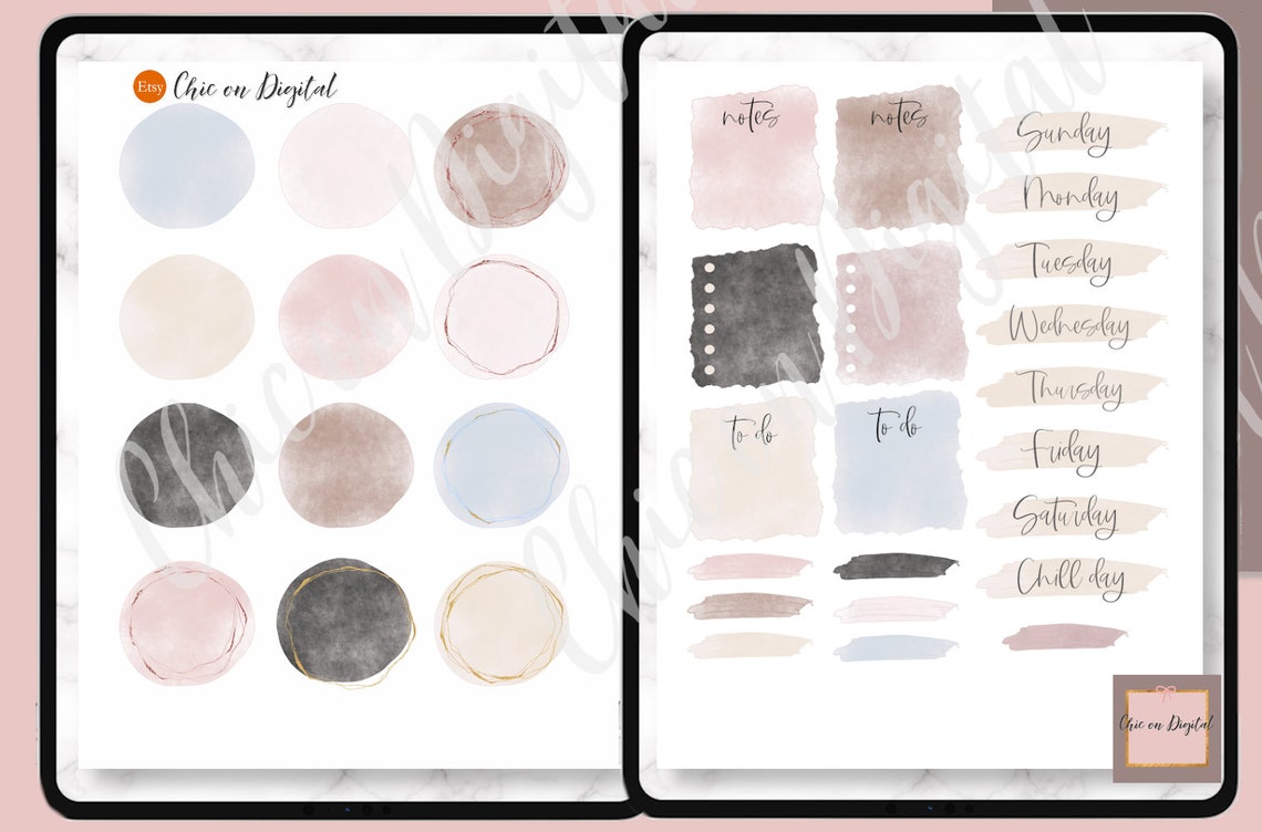 MINIMALISTIC BASIC Digital Stickers Date Goodnotes Stickers - Etsy