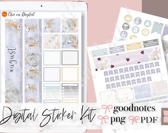 AUGUST MONTHLY KIT Digital Stickers August Goodnotes Planner | Etsy