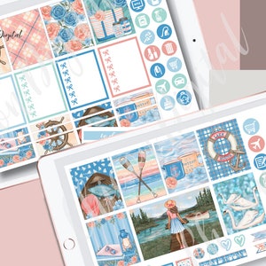 AUGUST MONTHLY KIT Digital Stickers, August Goodnotes Planner Stickers ...