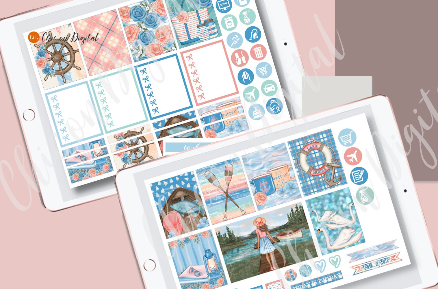 AUGUST MONTHLY KIT Digital Stickers August Goodnotes Planner - Etsy