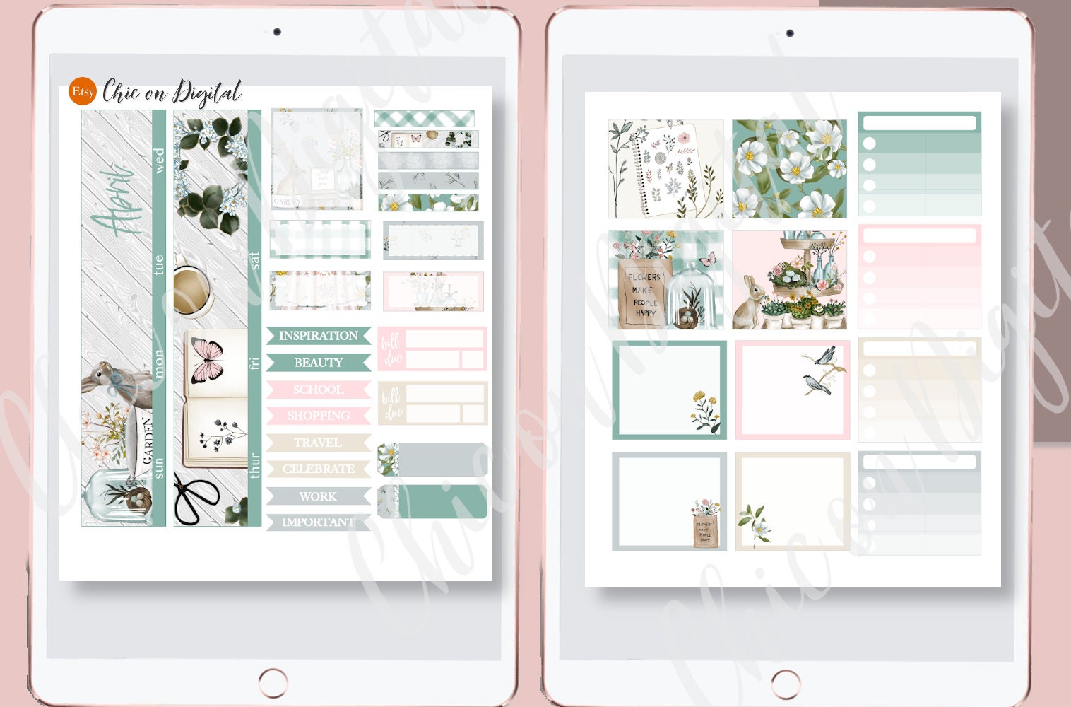 APRIL MONTHLY Goodnotes Easter Goodnotes Sticker Kit April | Etsy