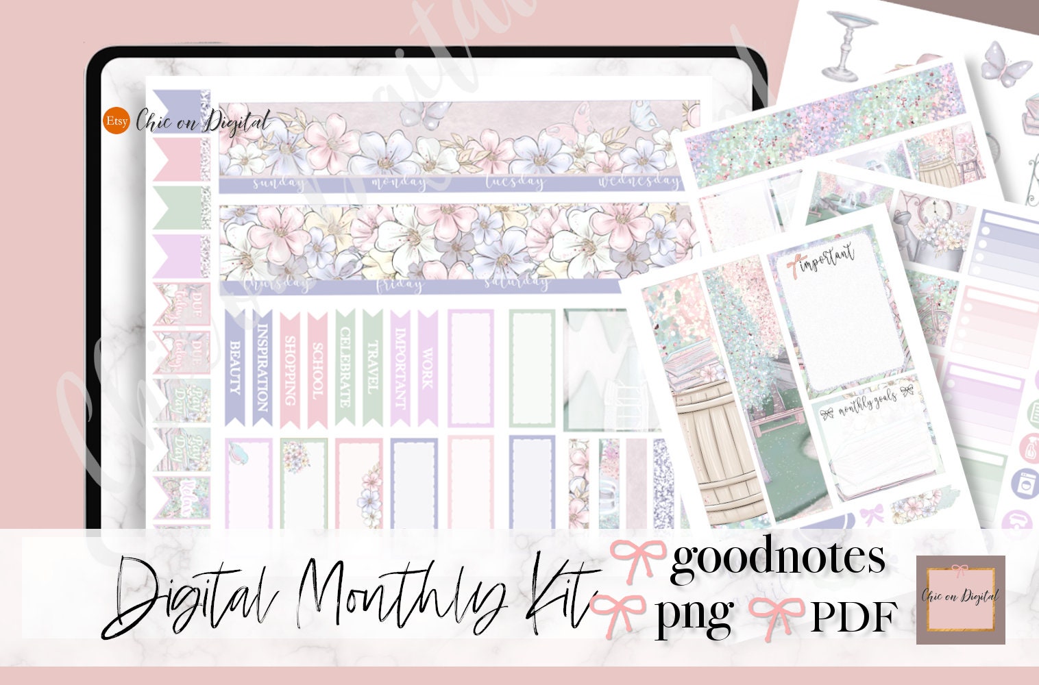 MARCH MONTHLY KIT Digital Stickers March Goodnotes Stickers - Etsy