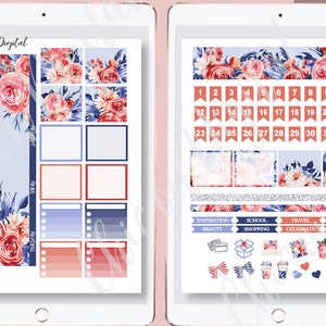 JULY MONTHLY KIT Digital Stickers, July 4th Goodnotes Planner Stickers ...