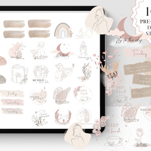 Boho Goodnotes Digital Planner Sticker Flower Stickers - Etsy