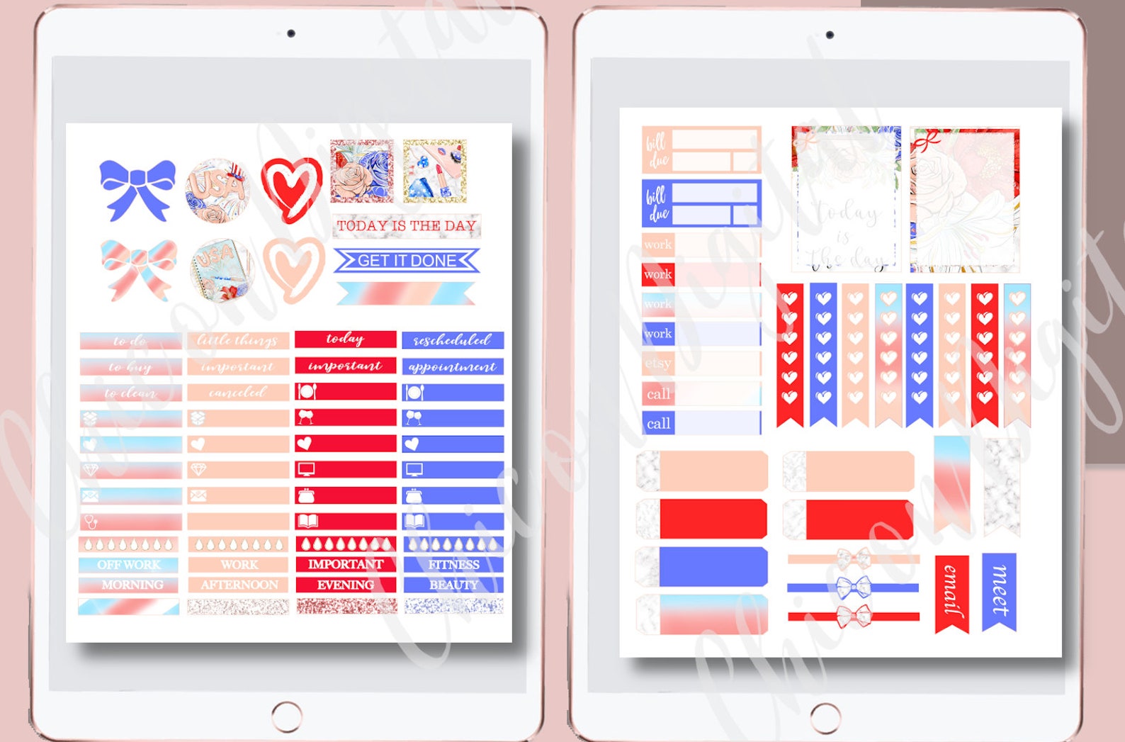 JULY MONTHLY KIT Digital Stickers July 4th Goodnotes Planner - Etsy