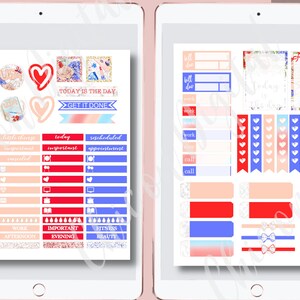 JULY MONTHLY KIT Digital Stickers, July 4th Goodnotes Planner Stickers ...