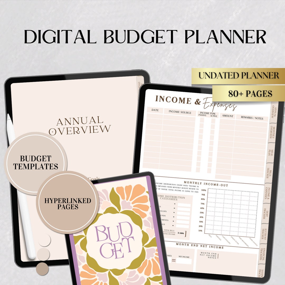 DIGITAL BUDGET Planner, Digital Finance Planner, Monthly Goodnotes ...