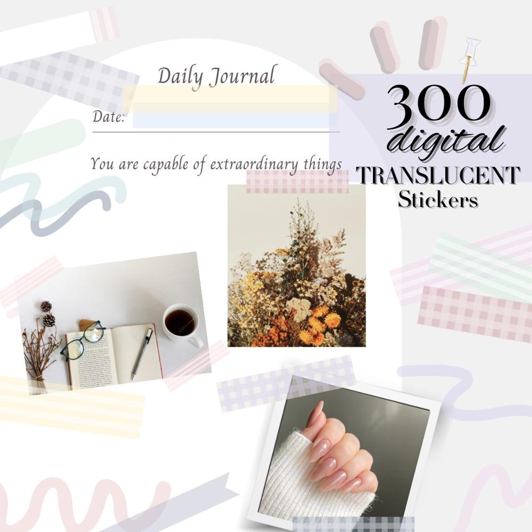 Digital Translucent Stickers Minimal Widgets, Digital Journal Goodnotes ...