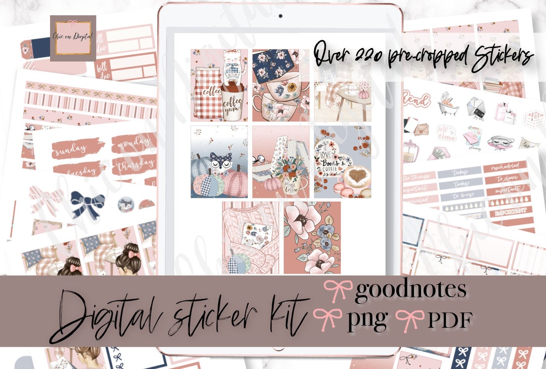 BOOKWORM GOODNOTES STICKERS, Reading Digital Stickers, Reading Girl ...