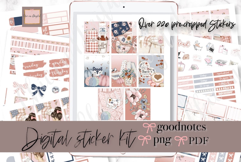 BOOKWORM GOODNOTES STICKERS, Reading Digital Stickers, Reading Girl ...