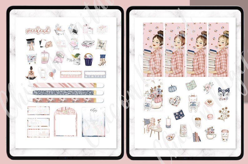 BOOKWORM GOODNOTES STICKERS Reading Digital Stickers Reading - Etsy