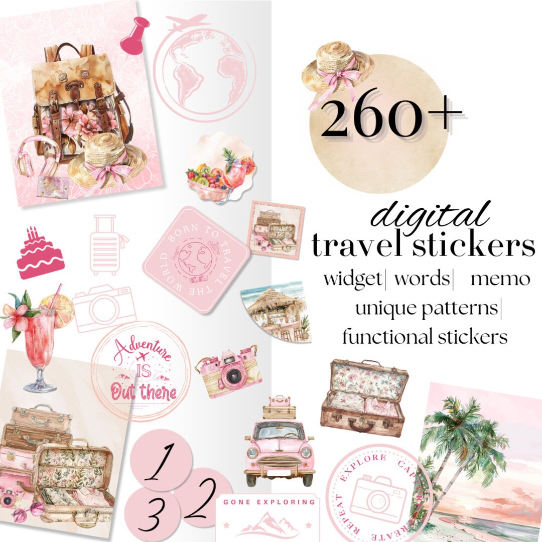 DIGITAL Travel PLANNER STICKERS Goodnotes Vacation Planning Checklist ...