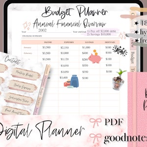 DIGITAL BUDGET Planner, Digital Finance Planner, Monthly Goodnotes ...