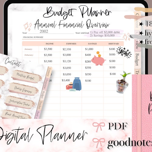 Digital Budget Planner Goodnotes Finance Planner Ipad Budget - Etsy