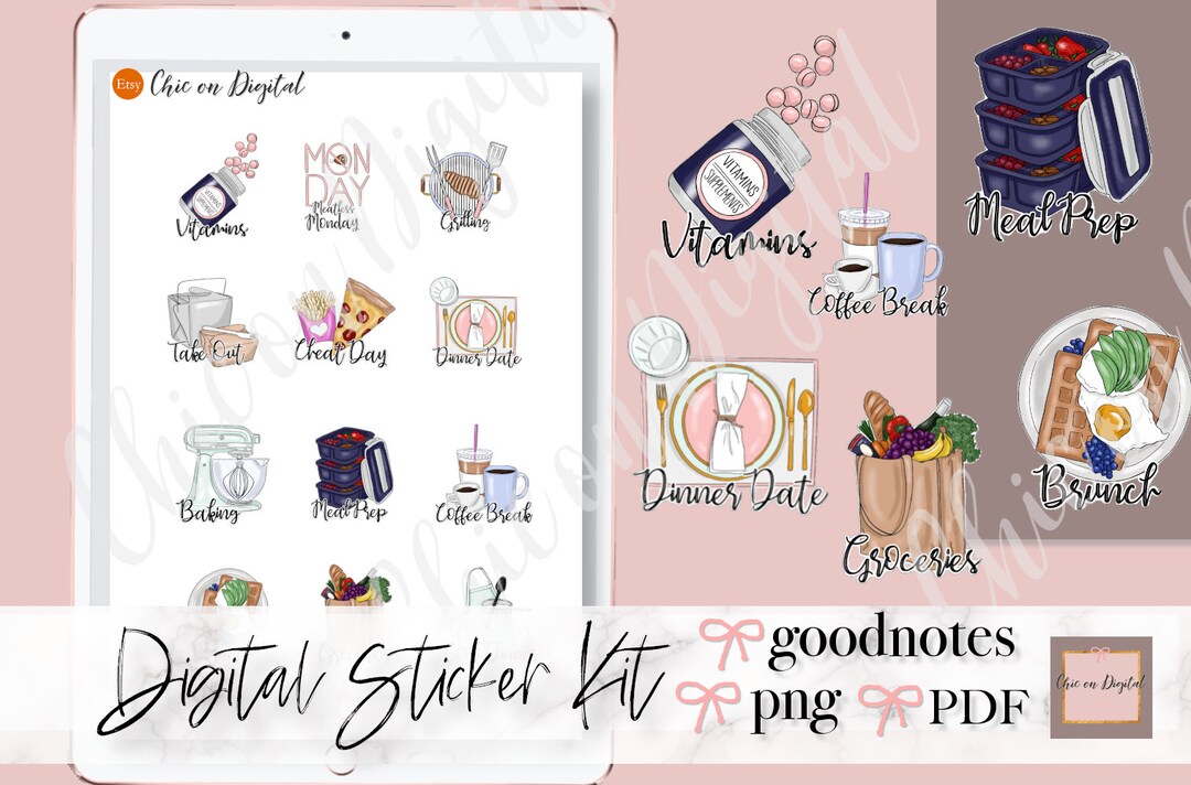 FOOD GOODNOTES Stickers, Grocery Digital Sticker, Brunch Goodnotes ...
