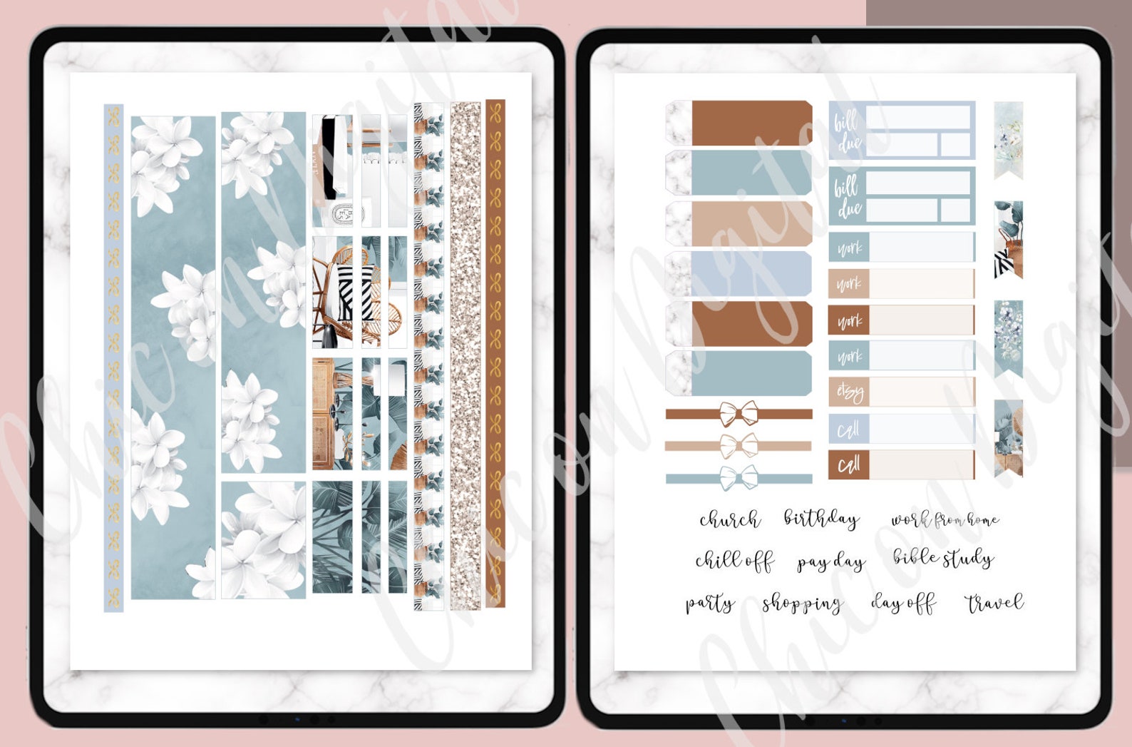 BOHO Home DIGITAL Planner STICKERS Tropical Leave Goodnotes - Etsy