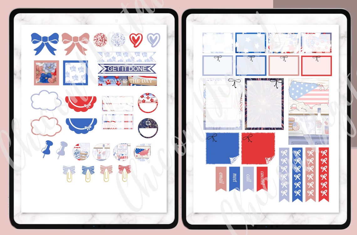 JULY 4th GOODNOTES STICKERS Independence Day Digital Planner - Etsy