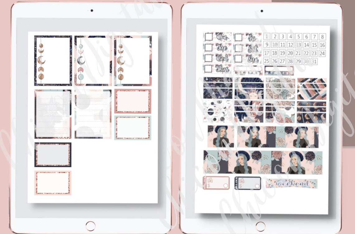 GALAXY GOODNOTES STICKERS Day and Night Digital Stickers - Etsy