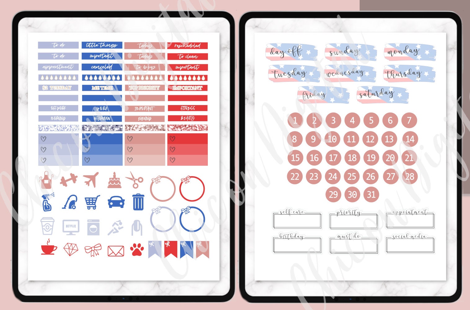 JULY 4th GOODNOTES STICKERS Independence Day Digital Planner - Etsy