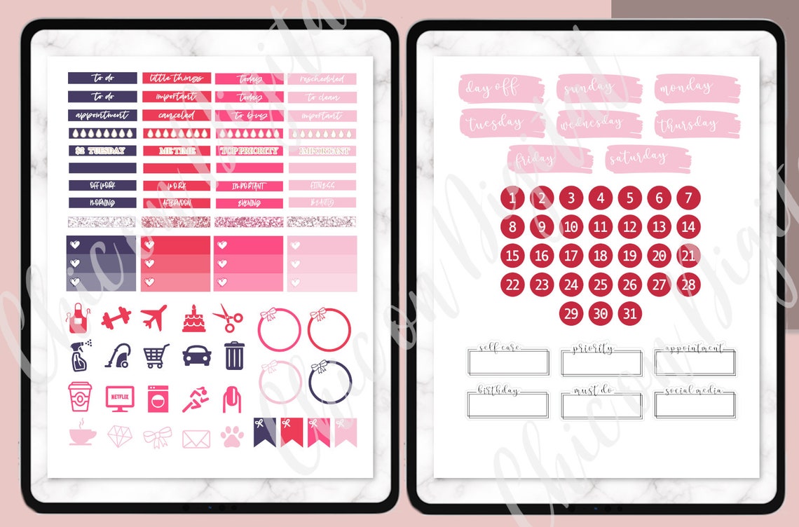 CUTE VALENTINE GOODNOTES Planner Stickers, Love Goodnotes Stickers ...