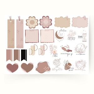 BOHO DIGITAL STICKERS Aesthetic Goodnotes Sticker Pack Digital Quote ...