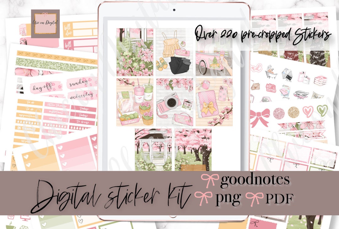 Cherry Blossom GOODNOTES Sticker, Spring Flower Goodnotes Sticker ...