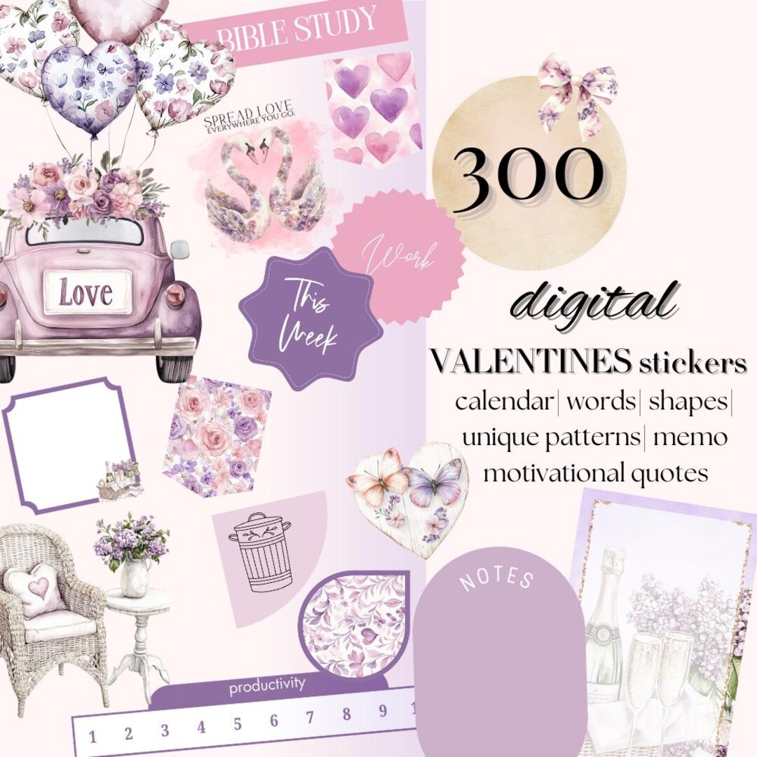 VALENTINES Day DIGITAL Sticker Goodnotes, Love Notability iPad Sticker ...