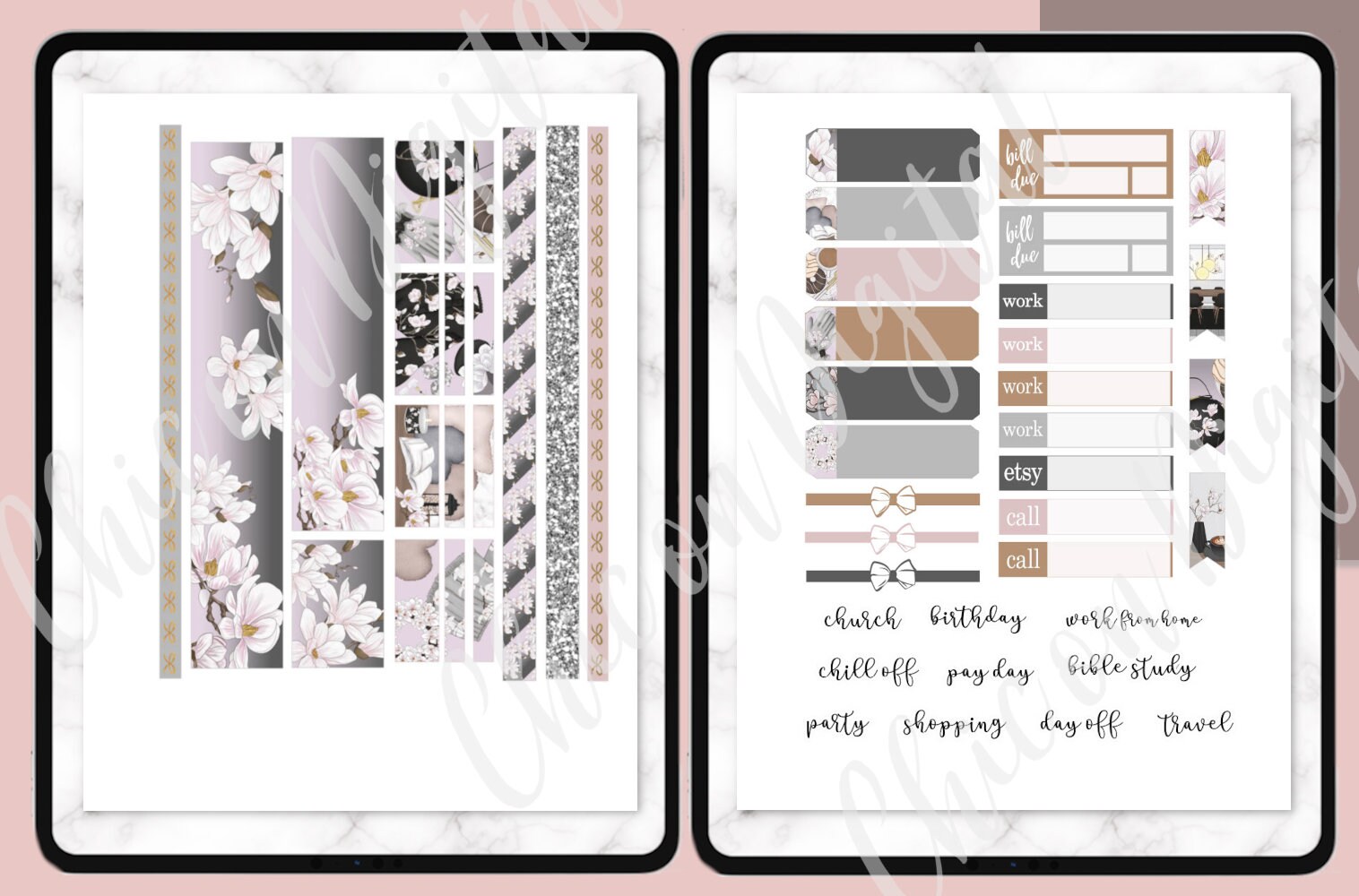 MAGNOLIA GOODNOTES Stickers Spring Flower Goodnotes Stickers - Etsy