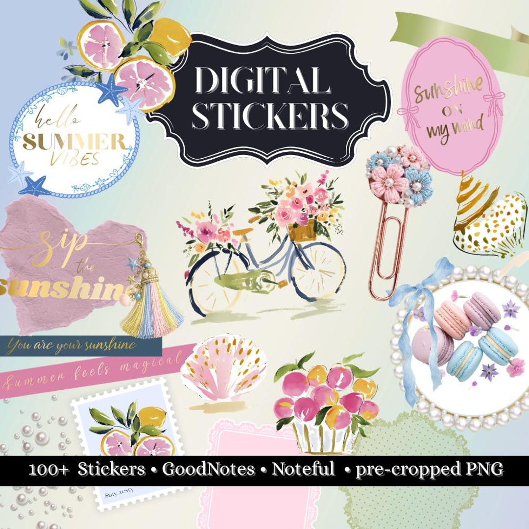 SUMMER Digital Sticker for Goodnotes, Noteful and Journal: Sweet Summer ...