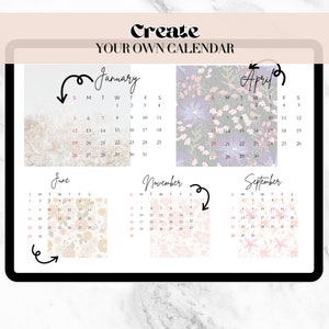 2025 DIGITAL CALENDAR Stickers, 2025 Goodnotes Calendar, Floral Digital ...