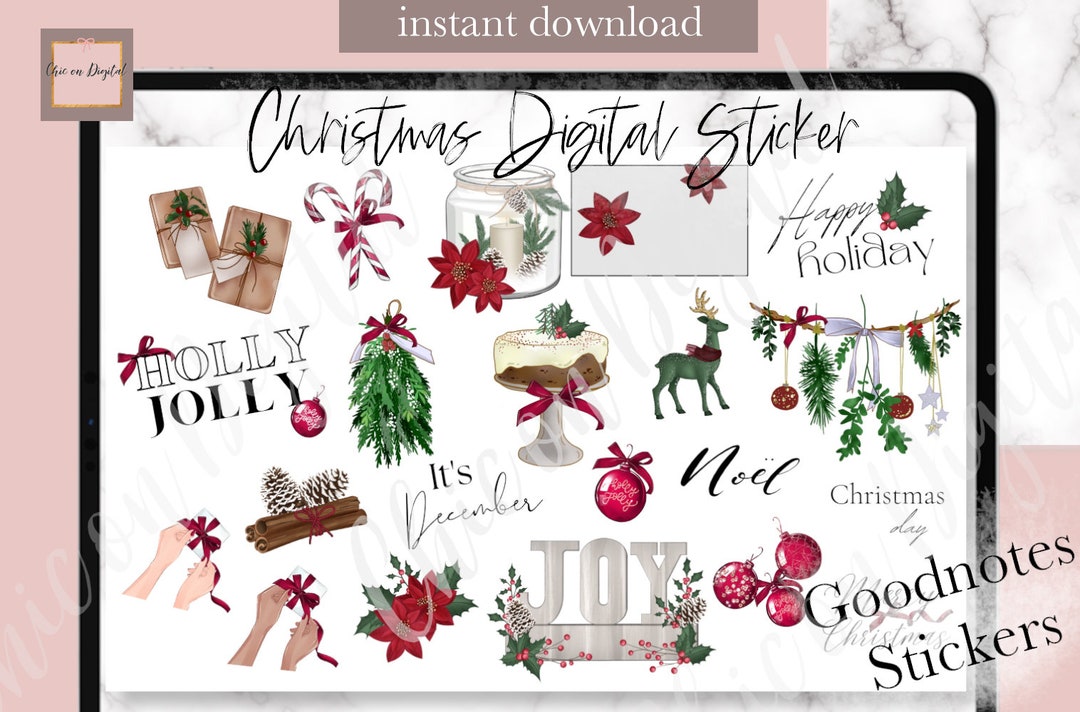 CHRISTMAS DIGITAL STICKERS, December Goodnotes Stickers, Count Down ...