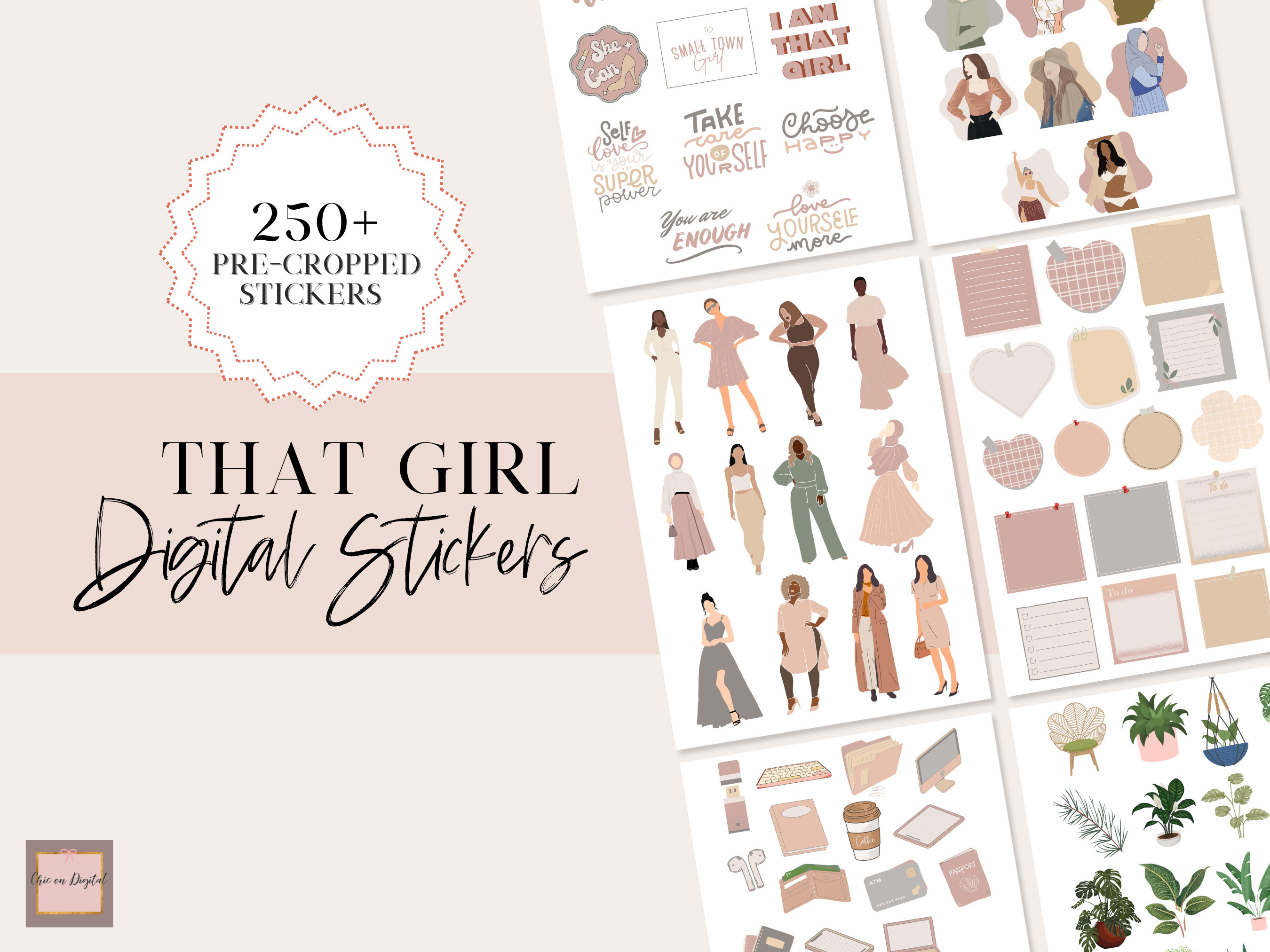 Aesthetic DIGITAL STICKERS That Girl Stickers Manifestation - Etsy