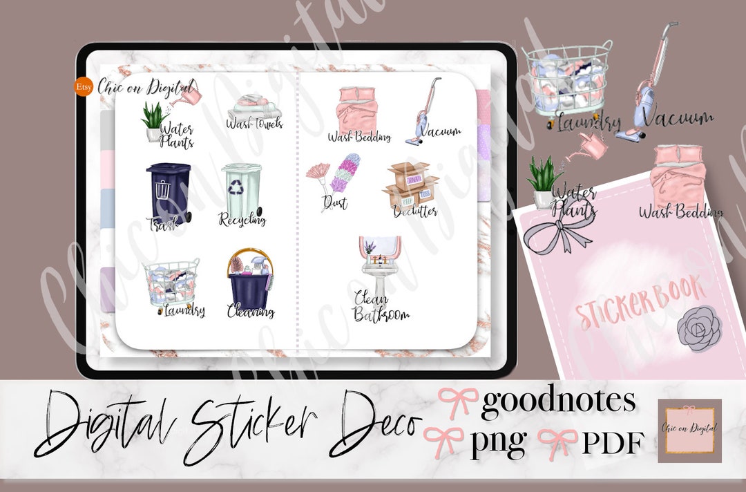 HOUSEHOLD Cleaning GOODNOTES Stickers, Household Sticker, Laundry ...