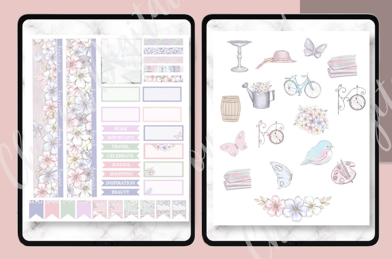 MARCH MONTHLY KIT Digital Stickers, March Goodnotes Stickers, March ...