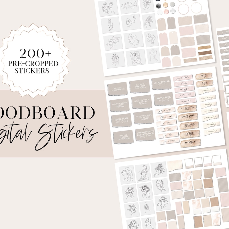 Neutral Stickers - Etsy