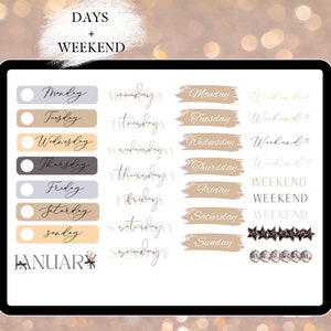 January GOODNOTES STICKER, New Year Digital Sticker, Digital Journaling ...