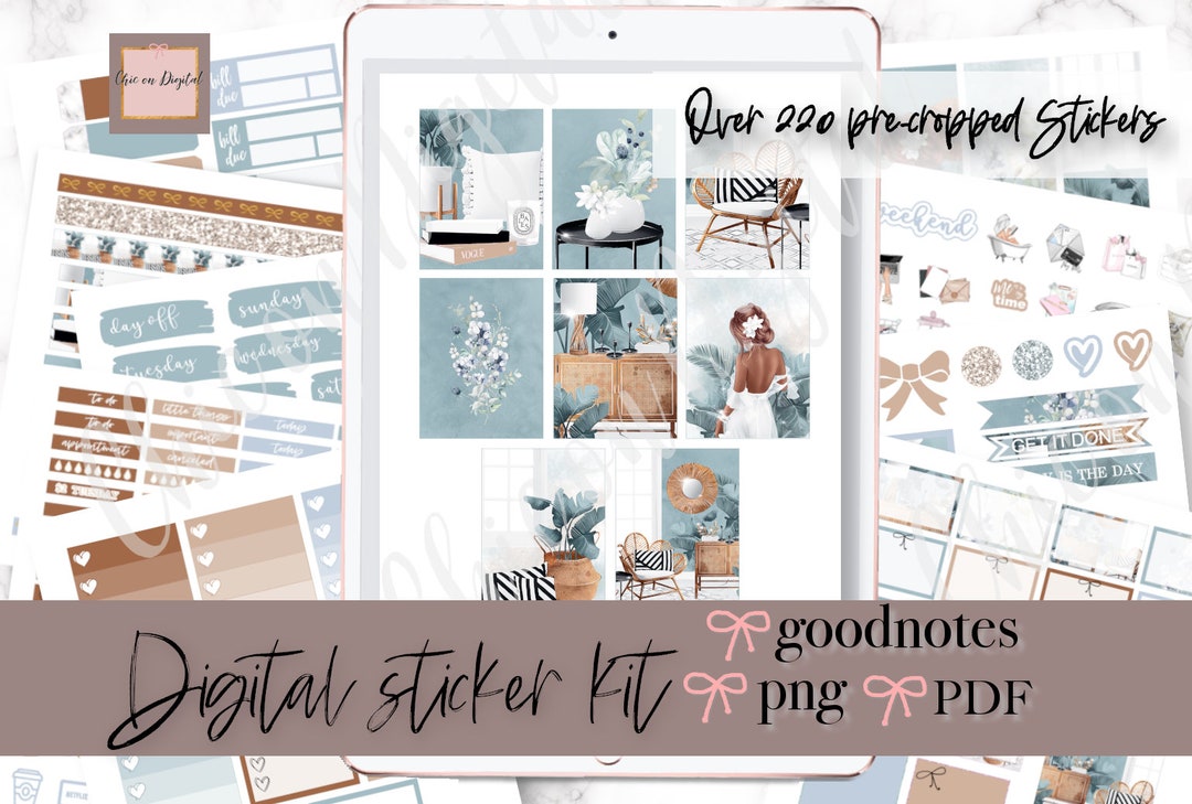Boho Home Digital Planner Stickers, Tropical Leave Goodnotes, Home 