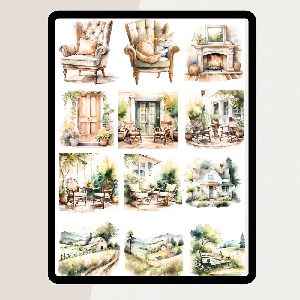 COTTAGE GOODNOTES STICKERS, Farm House Digital Sticker, Boho Stickers ...