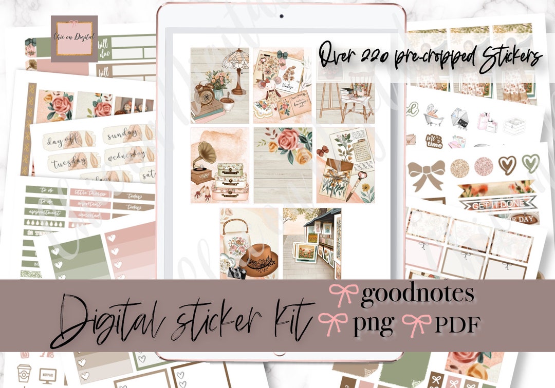 FALL GOODNOTES STICKERS, Drawing Digital Stickers, Vintage Fall ...