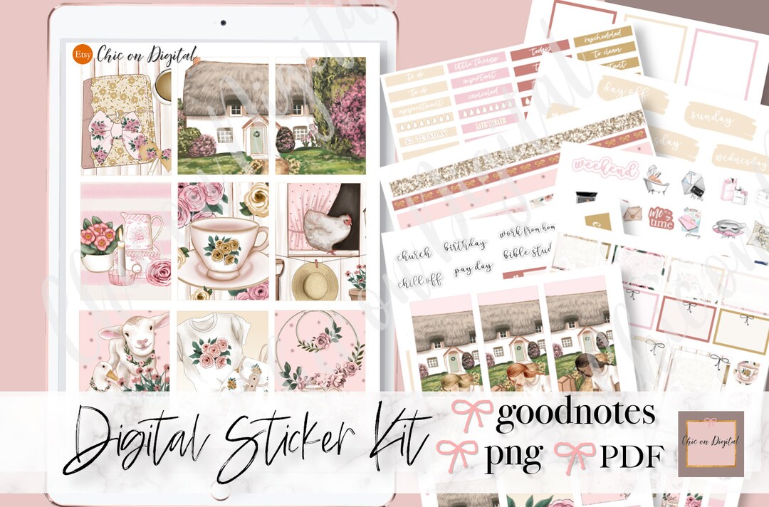 FARM HOUSE GOODNOTES Stickers, Animal Goodnotes Stickers, Farm Digital ...