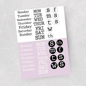 Digital Days of the Week Goodnotes Essentials Digital Planner Stickers ...