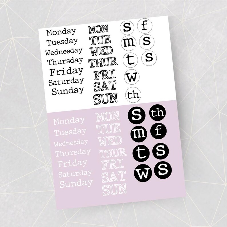 Digital Days of the Week Goodnotes Essentials Digital Planner Stickers ...