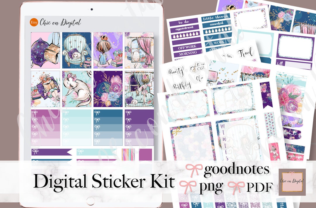 GOODNOTES STICKERS, Lazy Day DIGITAL Planner Sticker Kit, Relax Sticker ...