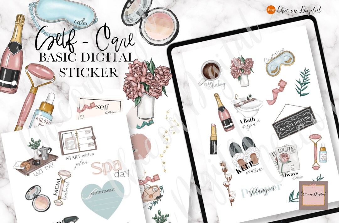SELF CARE Digital STICKERS, Self Care Goodnotes, Beauty Digital ...