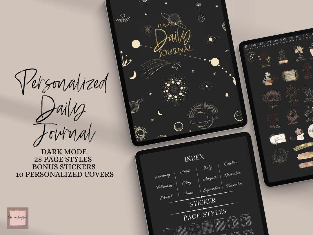 PERSONALIZED DIGITAL Journal, Digital Notebook, Digital Diary for Ipad ...