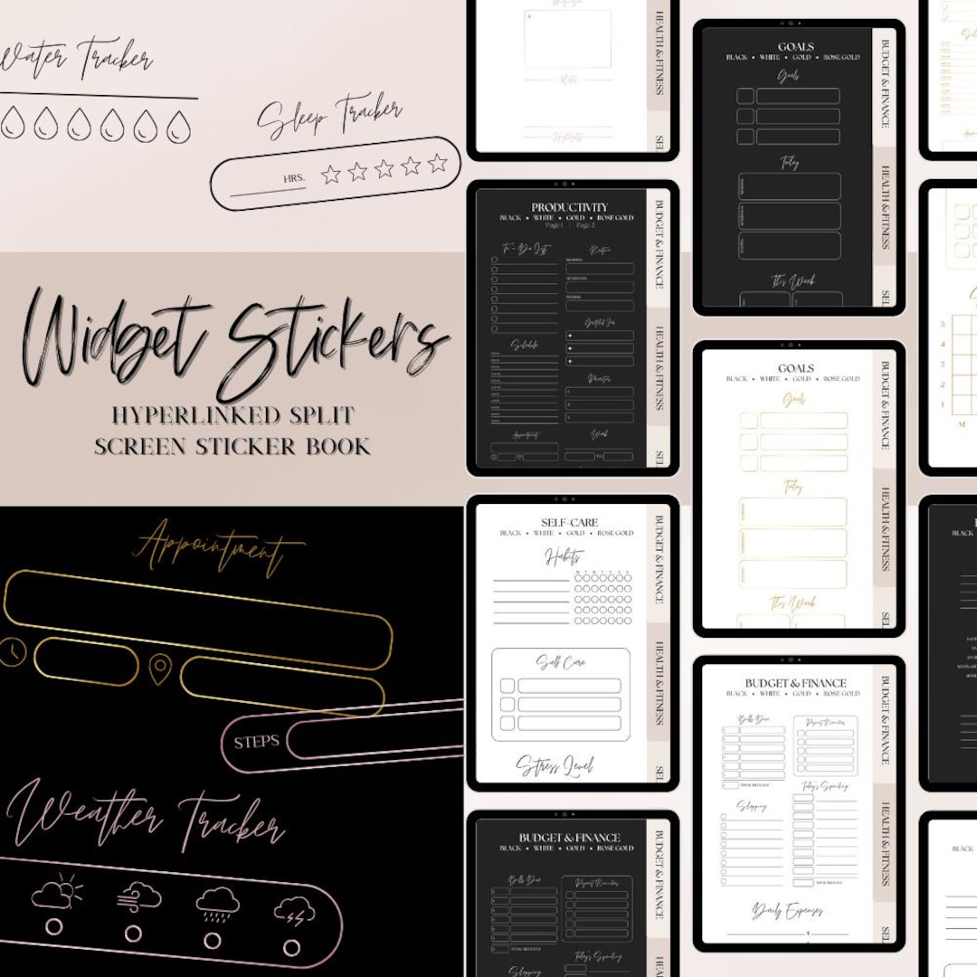 Digital Sticker Book Widget Goodnotes, Rose Gold Widget Icon ...