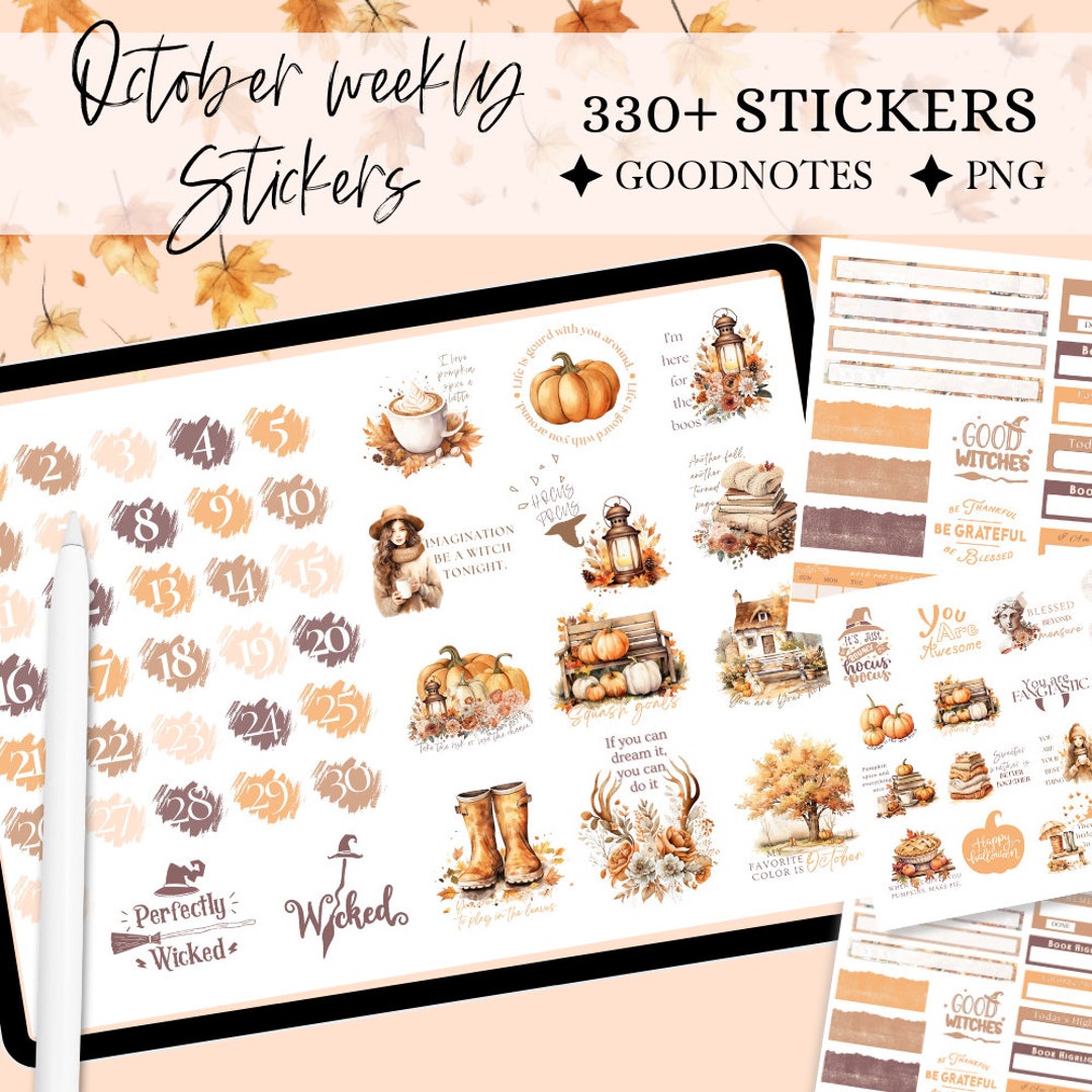 OCTOBER GOODNOTES STICKERS, Fall Digital Stickers, October Digital ...