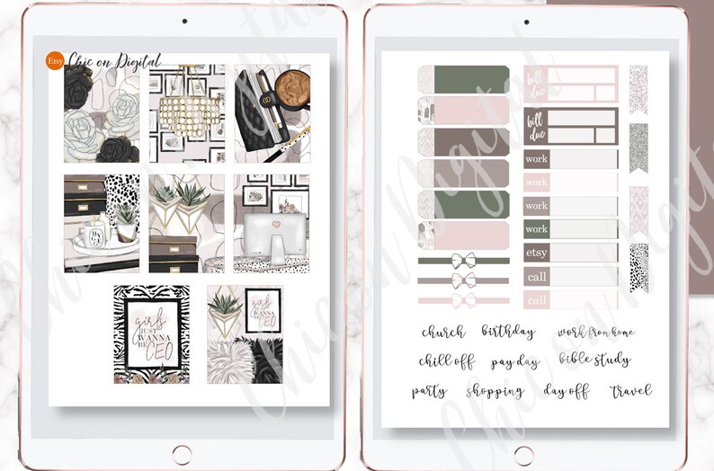 GOODNOTES STICKER KIT, Girl Boss Goodnotes Weekly Kit, Lady Boss ...